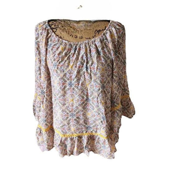 Zac & Rachel | Tops | Zac Rachel Woman 3x Multi Color Paisley 34 Sleeve ...
